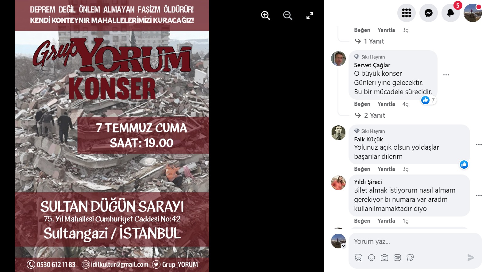 Grup Yorum Sultangazi Konseri Mesajları: “GELİYORUZ… HALKIN VE HAKLININ ...